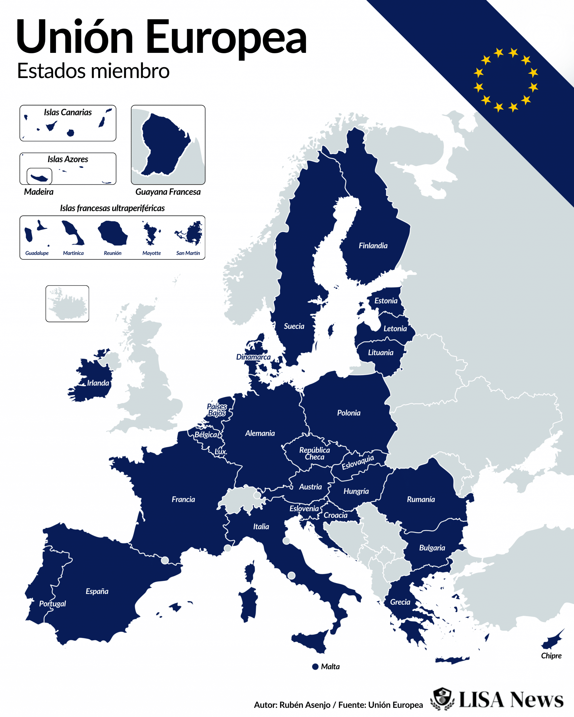 El mapa de la Unión Europea - LISA News