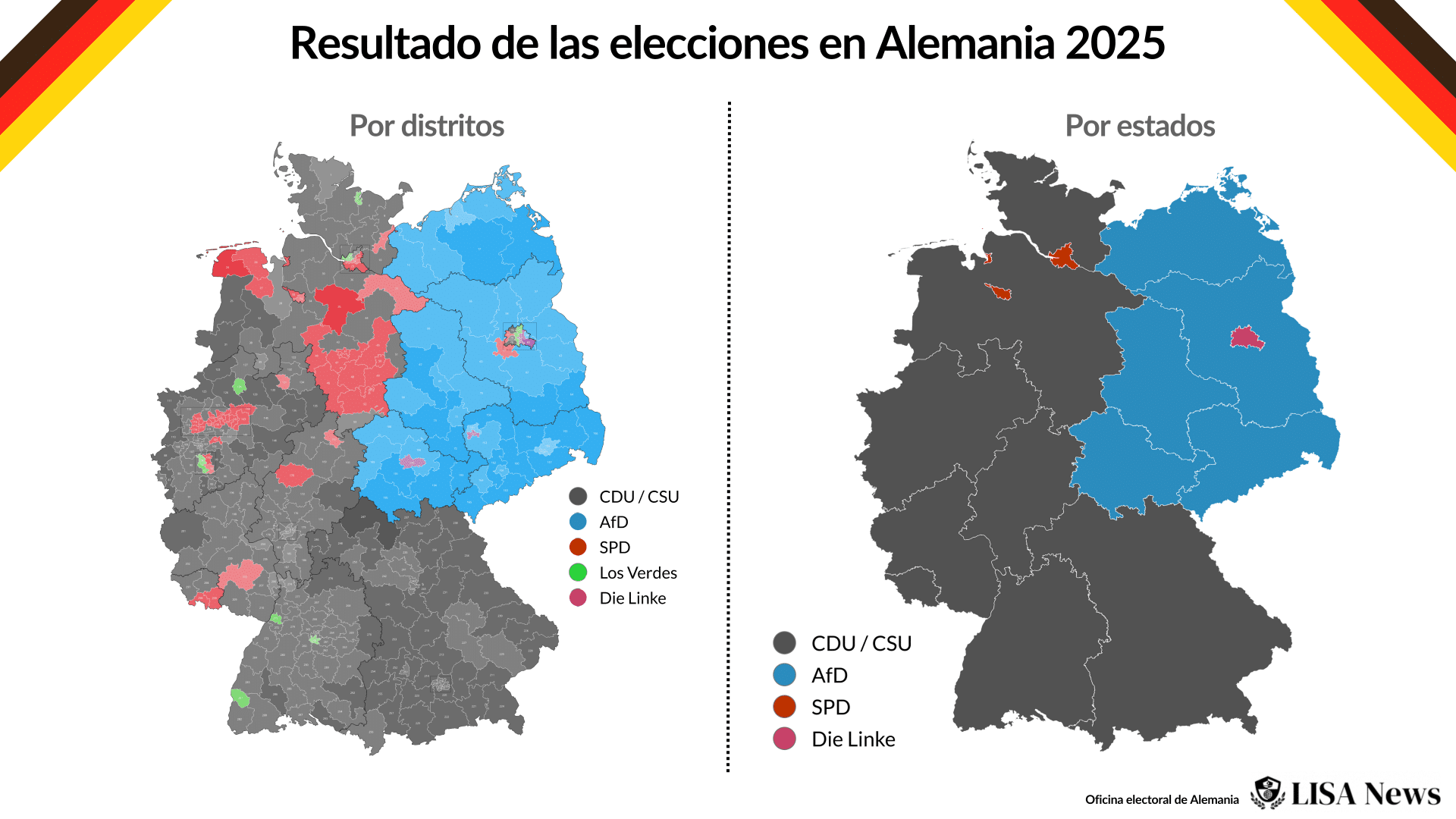 Resultados elecciones federales Alemania 2025 - LISA News