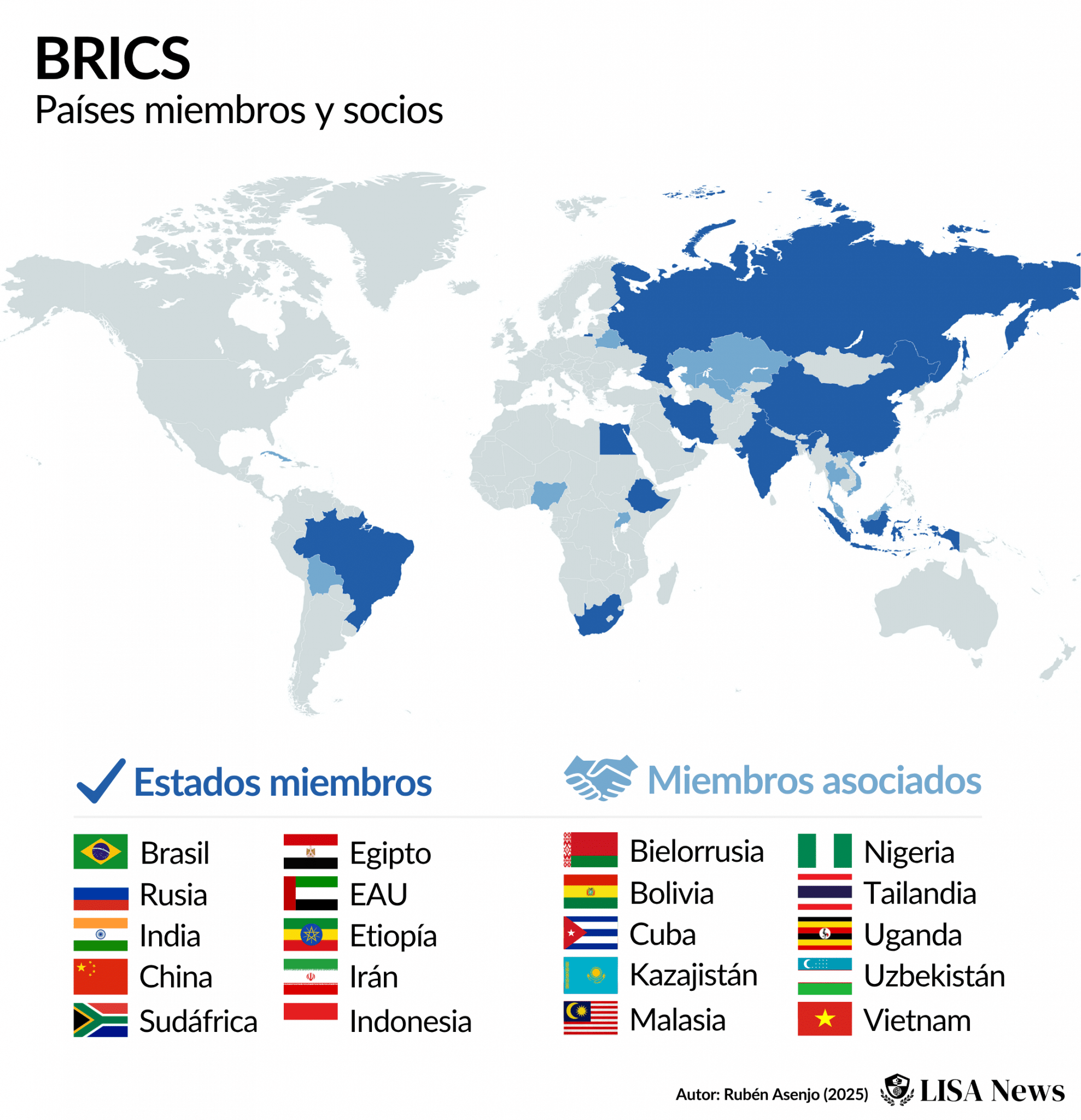 Estos son los países que pertenecen a los BRICS+