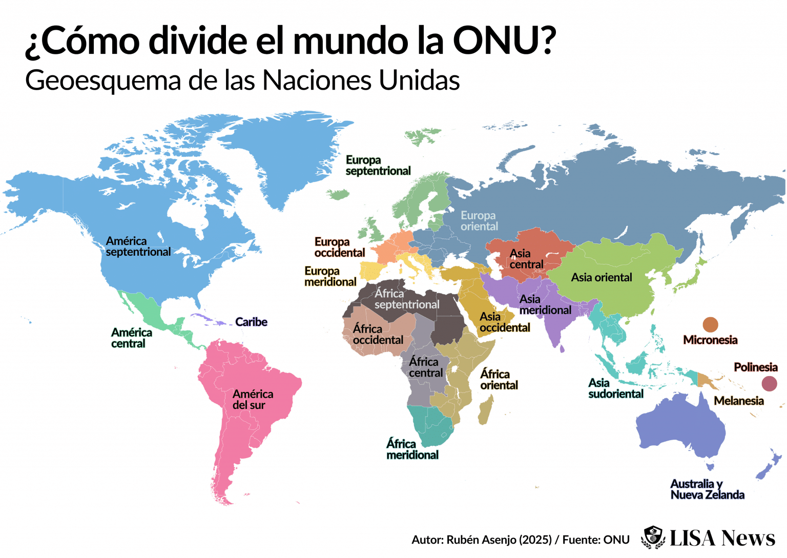 ¿Cómo divide el mundo la ONU?
